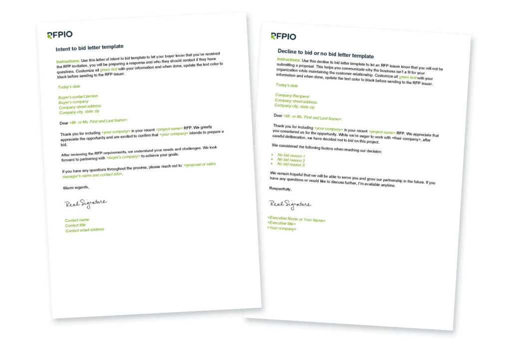 Intent to Bid Letter – Thank You! | Responsive