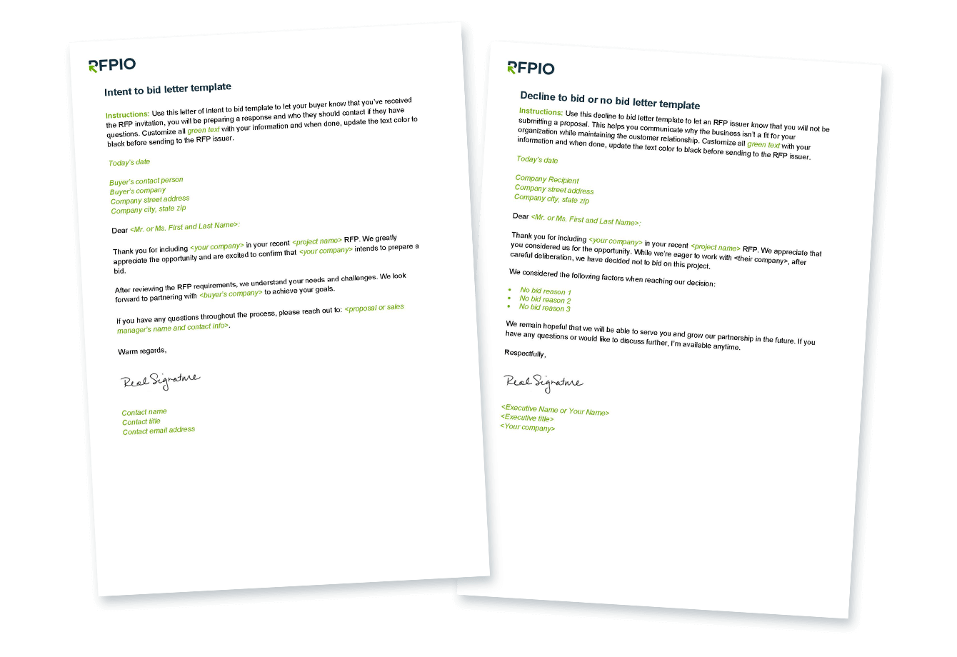 Intent to Bid Letter – Thank You! | Responsive