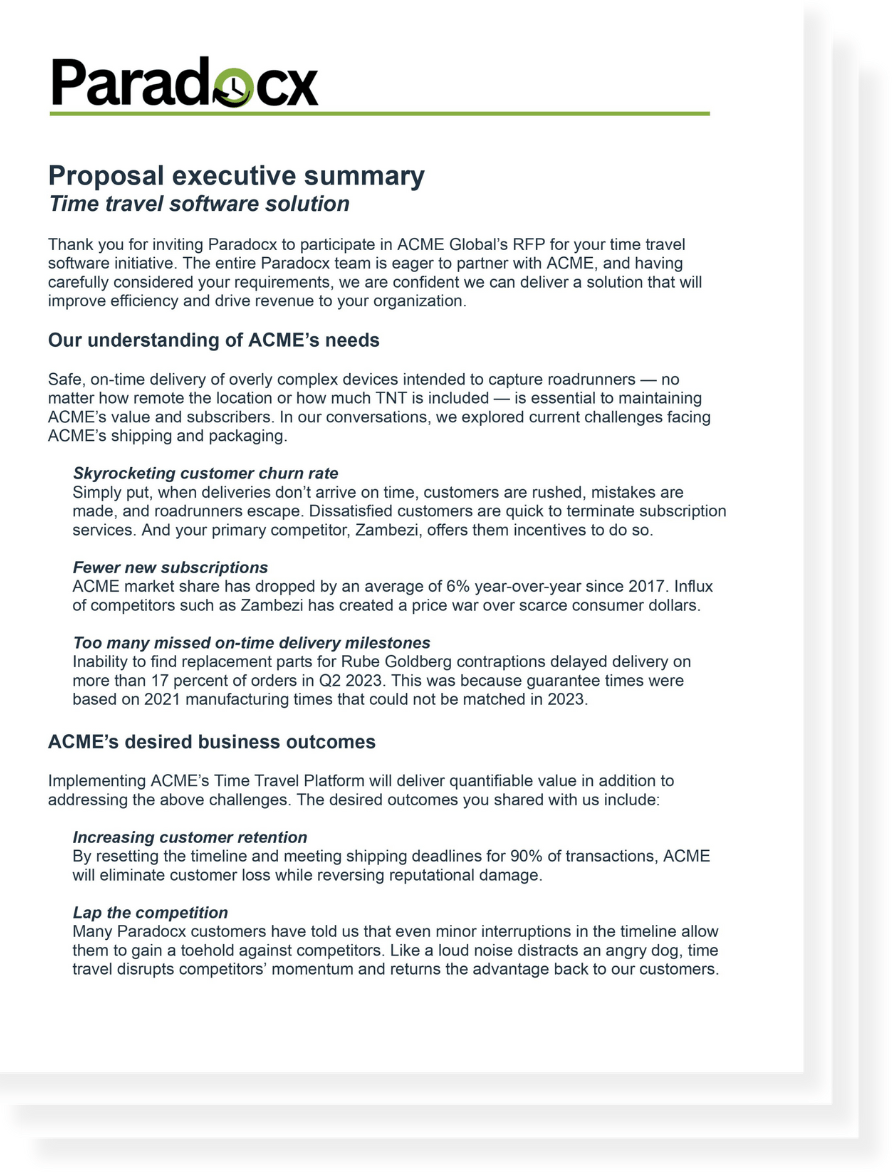 RFP Executive Summary Example Template Tips Responsive RFP Executive Summary Example Template Tips Responsive